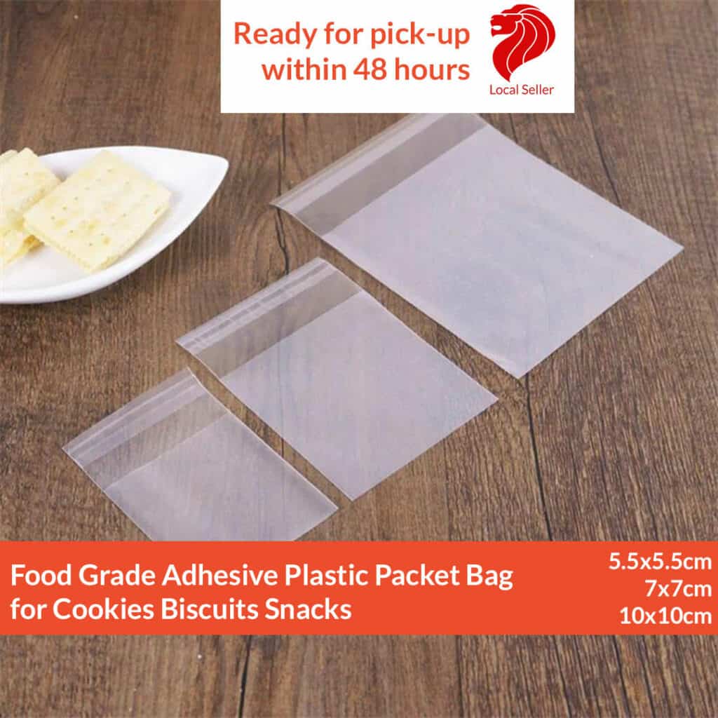 Food Grade Adhesive Plastic Packet Bag for Cookies Biscuits Snacks ...