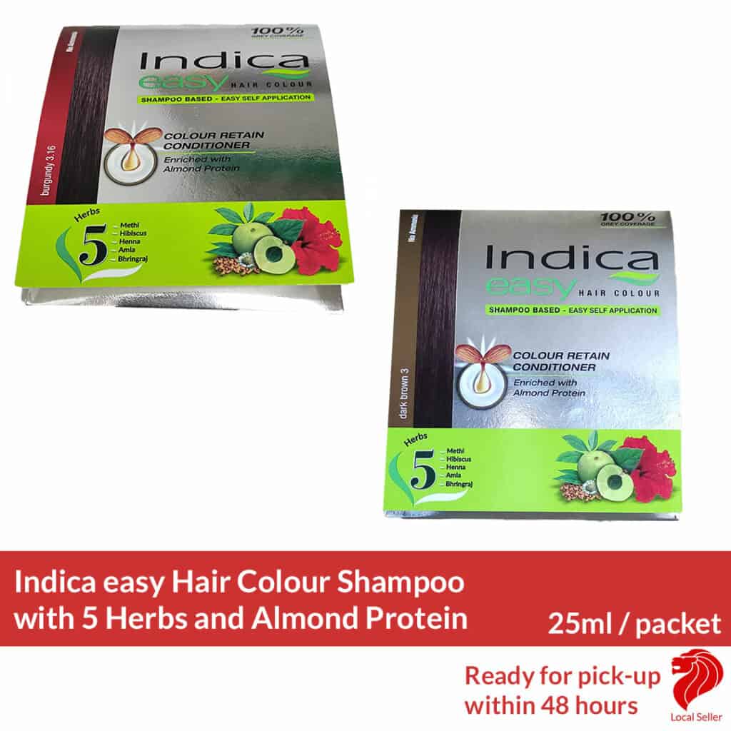 Indica easy Hair Colour Shampoo with 5 Herbs and Almond Protein ...